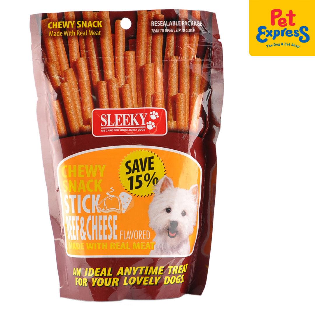 Sleeky Chewy Snack Stick Beef and Cheese Dog Treats 175g