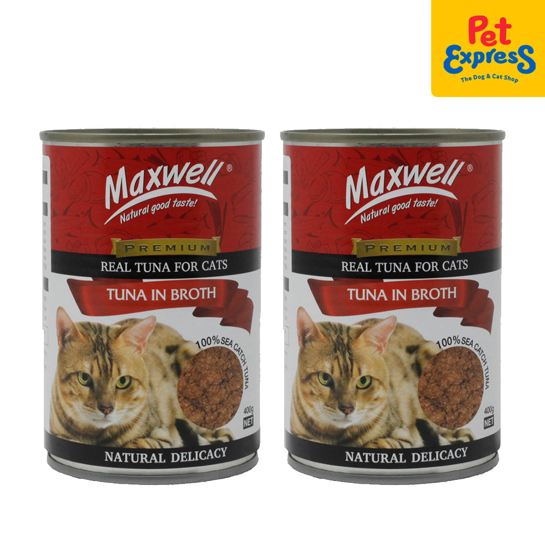 Maxwell Canned Cat Food Tuna in Broth 400g (2 cans) | Pet Express