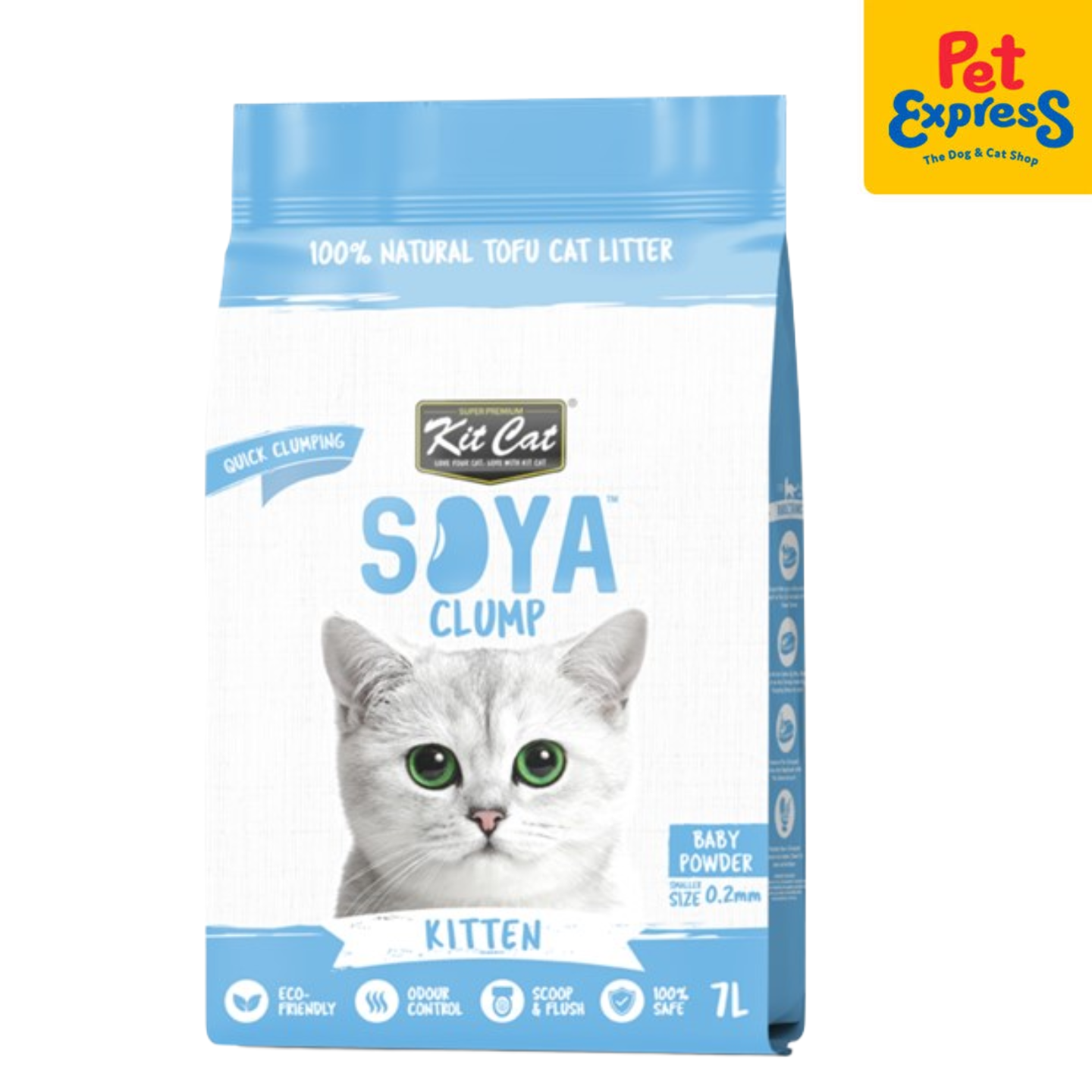 Kit Cat Soya Clump Kitten Baby Powder Cat Litter 7L – Pet Express