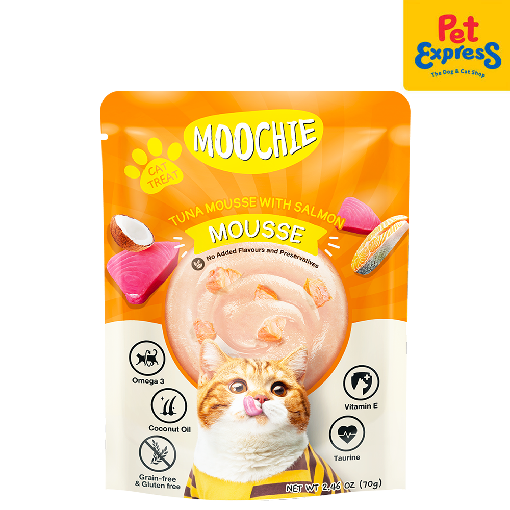 Moochie Tuna Mousse with Salmon Cat Treats 70g | Pet Express
