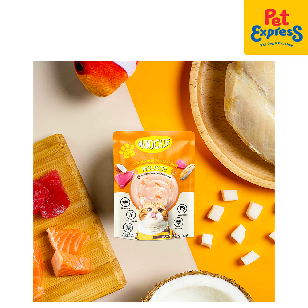 Moochie Tuna Mousse with Salmon Cat Treats 70g | Pet Express