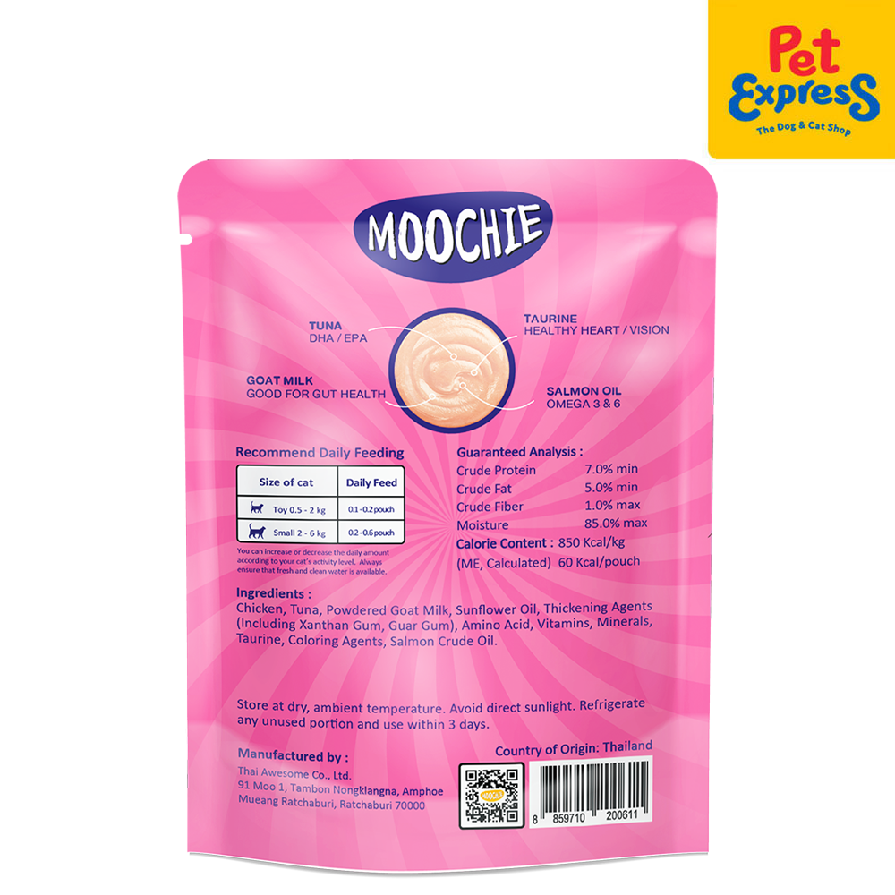 Moochie Tuna Mousse with Goat Milk Cat Treats 70g | Pet Express