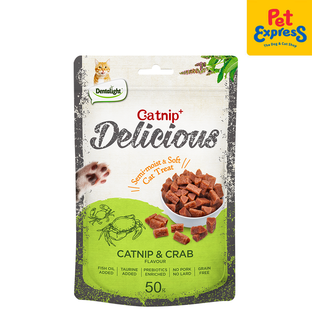 Dentalight Catnip+ Delicious Crab Cat Treats 50g | Pet Express