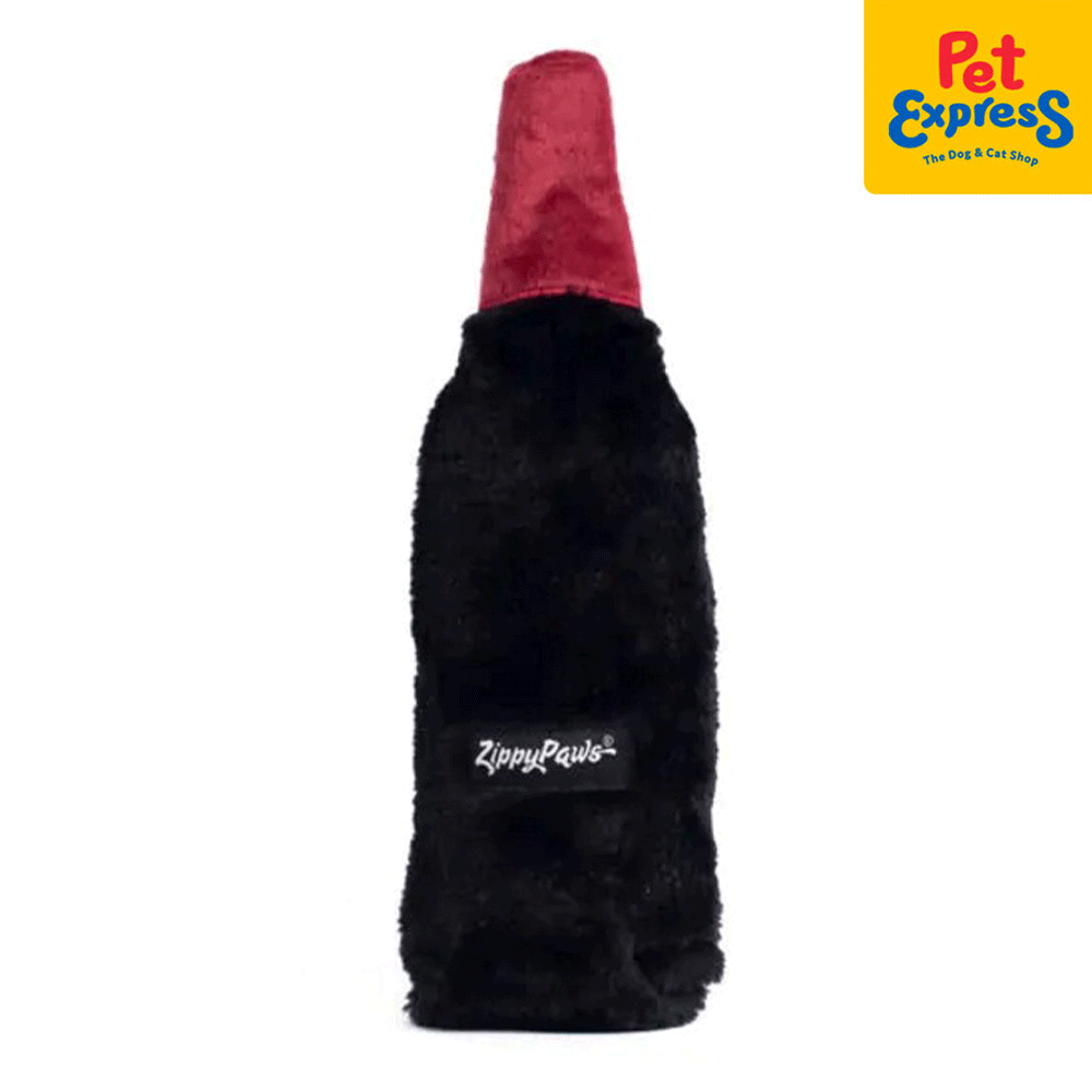Zippy Paws Happy Hour Crusherz Wine Plush Dog Toy | Pet Express