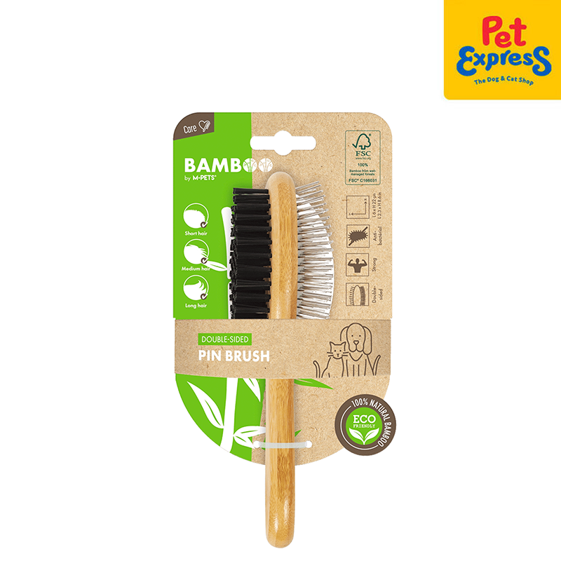 Bamboo Double-Sided Pin Brush – Pet Express