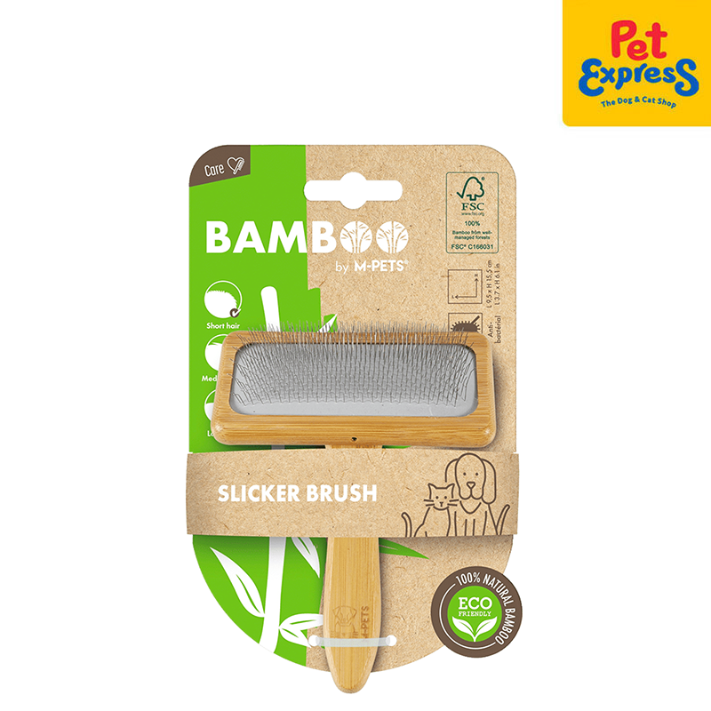 Bamboo Slicker Brush Medium | Pet Express