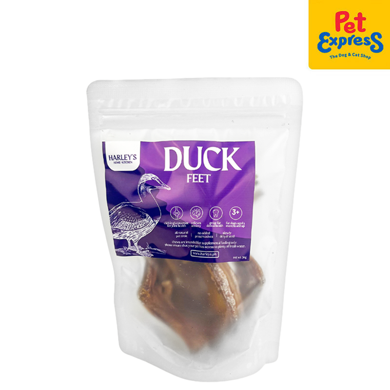 Harley's Dehydrated Duck Feet Dog Treats 70g | Pet Express