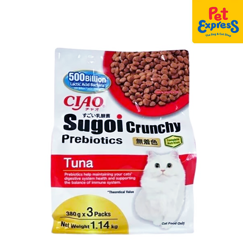 Ciao Sugoi Crunchy Prebiotics Tuna Dry Cat Food 380gx3 (CDT251)