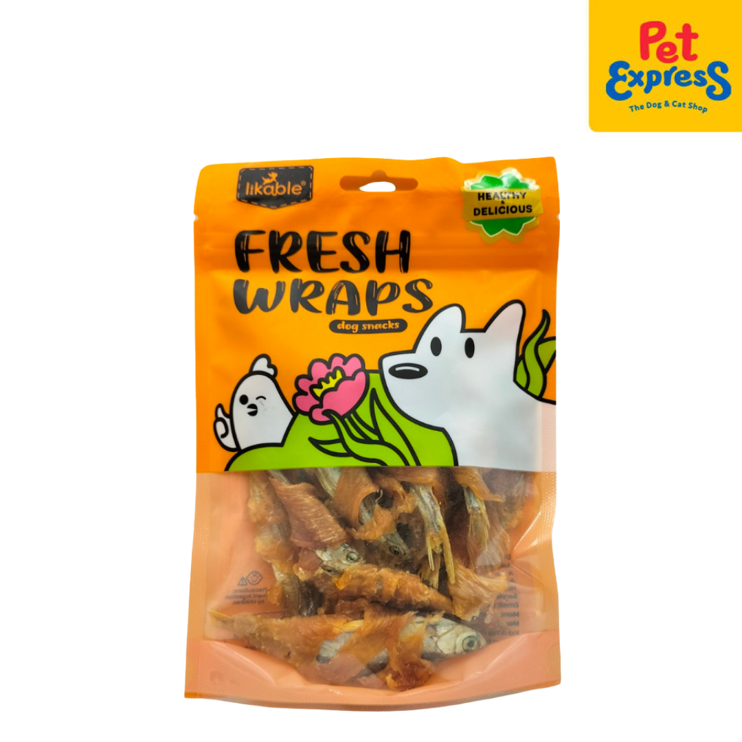 Likable Fresh Wraps Chicken Wrapped in Small Wild Carp Dog Treats 70g ...