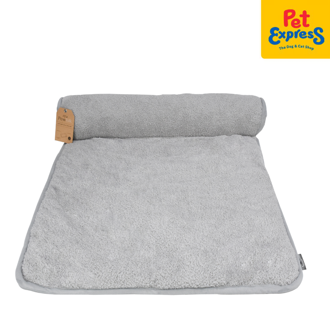 PawTalk Flat with Bolster Pet Bed Gray – Pet Express