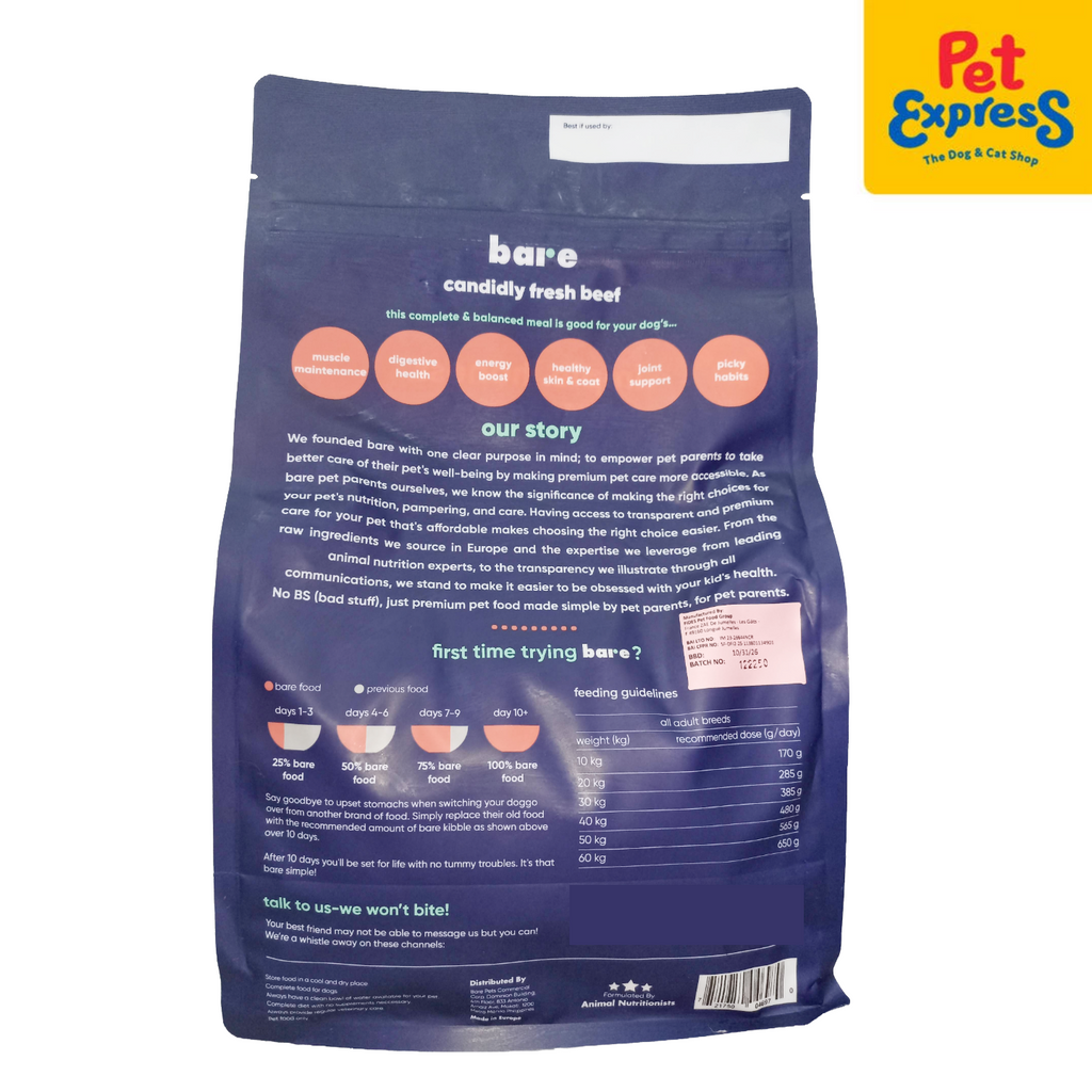 Bare Kibble Adult Beef Dry Dog food 1.5kg – Pet Express