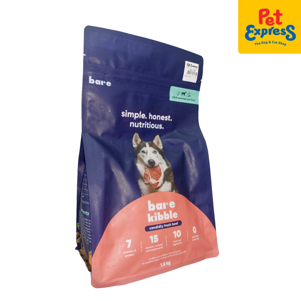 Bare Kibble Adult Beef Dry Dog food 1.5kg – Pet Express