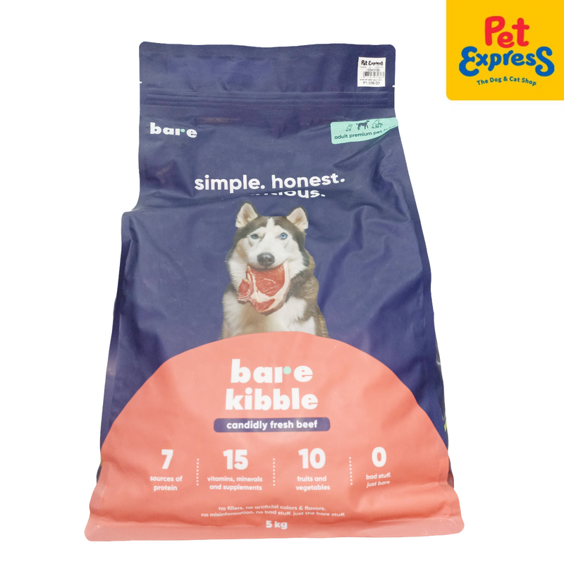 Bare Kibble Adult Beef Dry Dog food 5kg – Pet Express