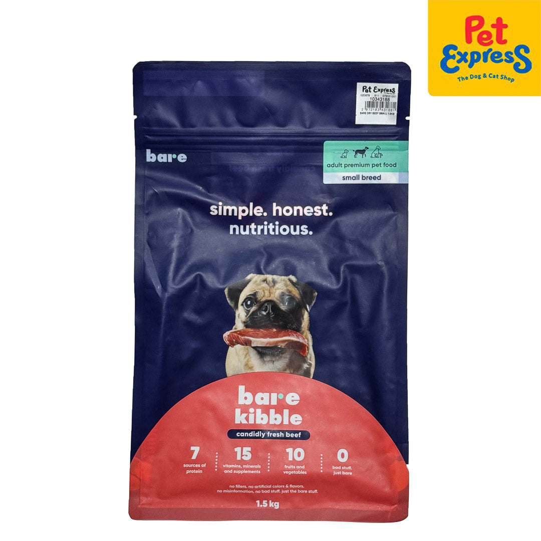 Bare Kibble Small Breed Beef Dry Dog Food 1.5kg – Pet Express