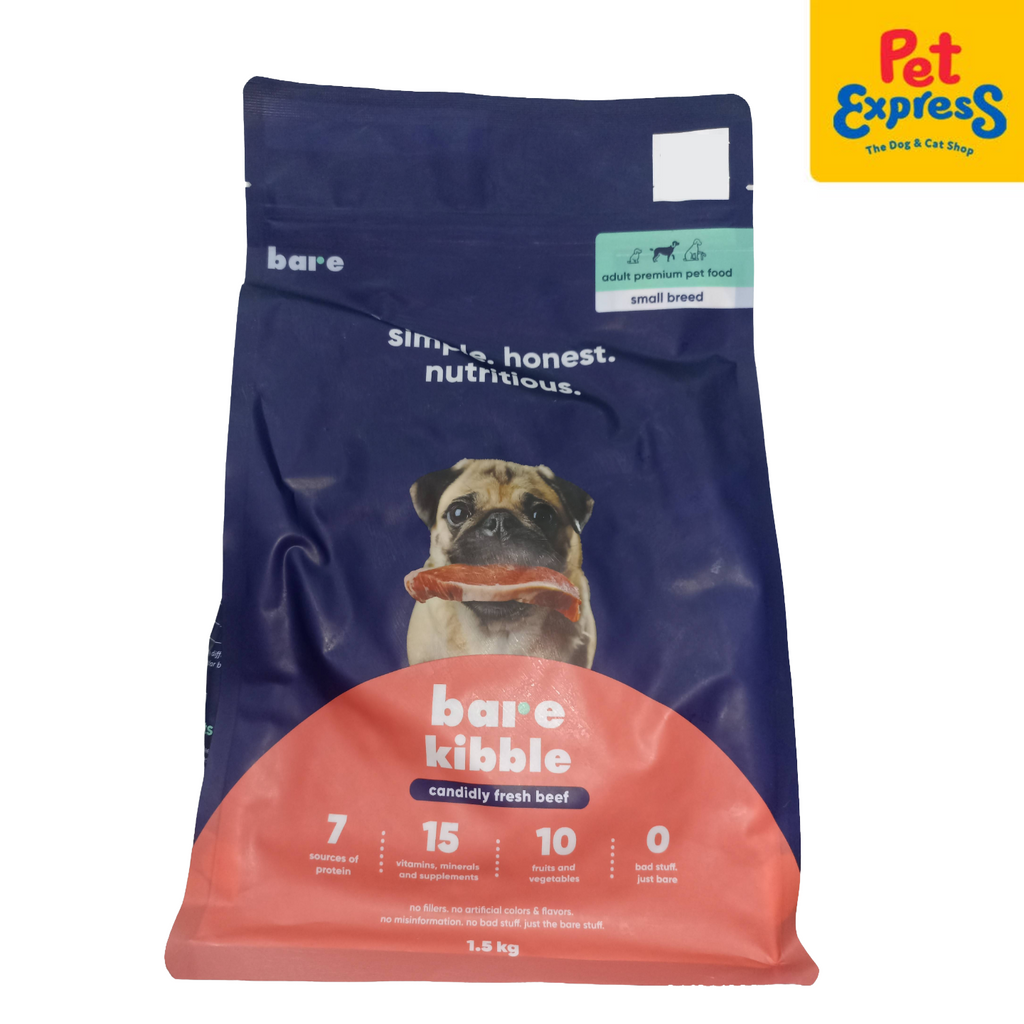 Bare Kibble Small Breed Beef Dry Dog food 1.5kg – Pet Express