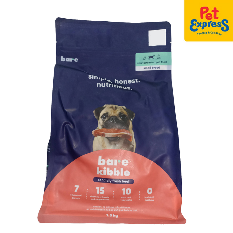 Bare Kibble Small Breed Beef Dry Dog food 1.5kg – Pet Express