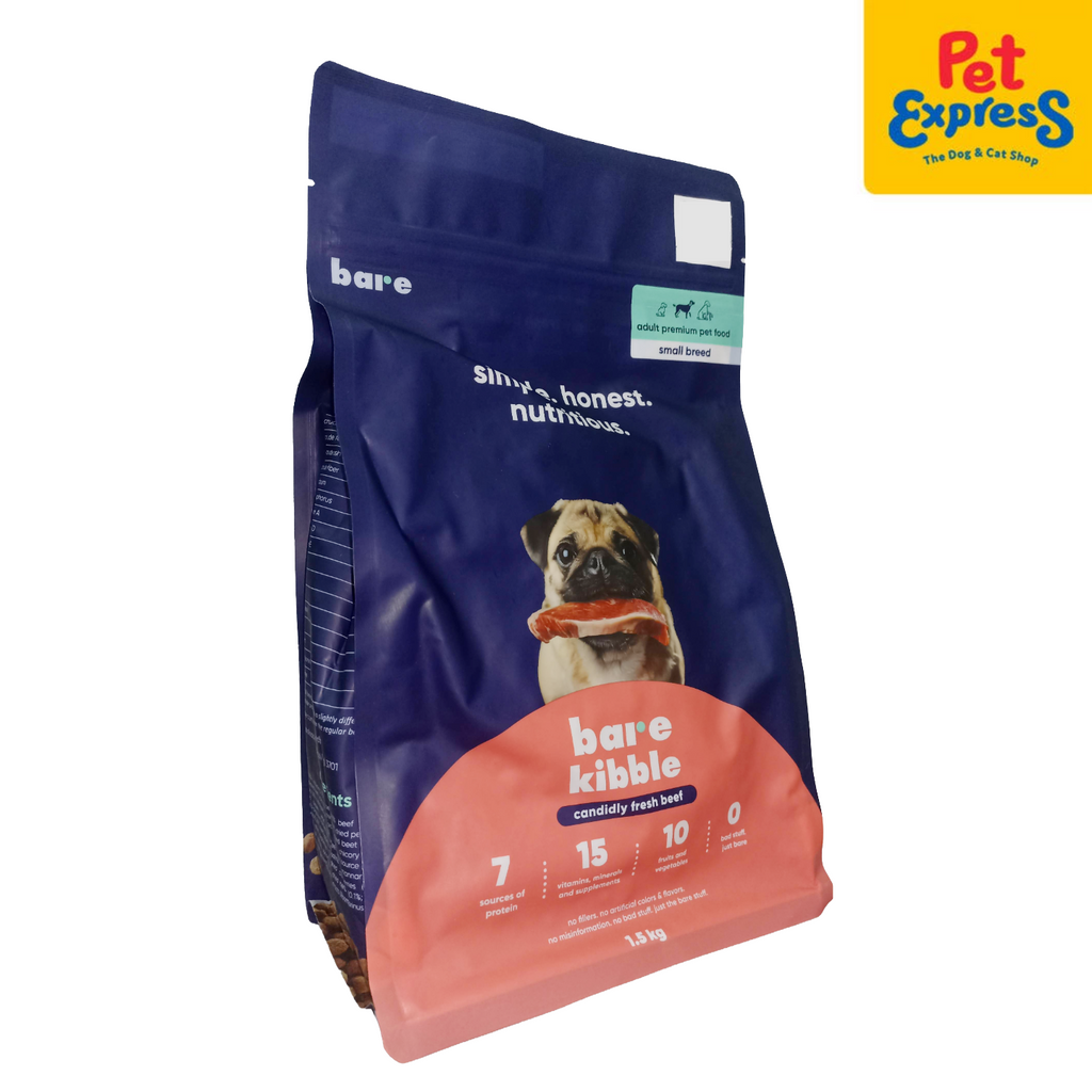 Bare Kibble Small Breed Beef Dry Dog food 1.5kg – Pet Express
