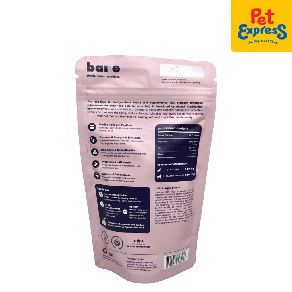 Bare Rise and Shine Booster Hypoallergenic Skin and Coat Dog Supplemen ...