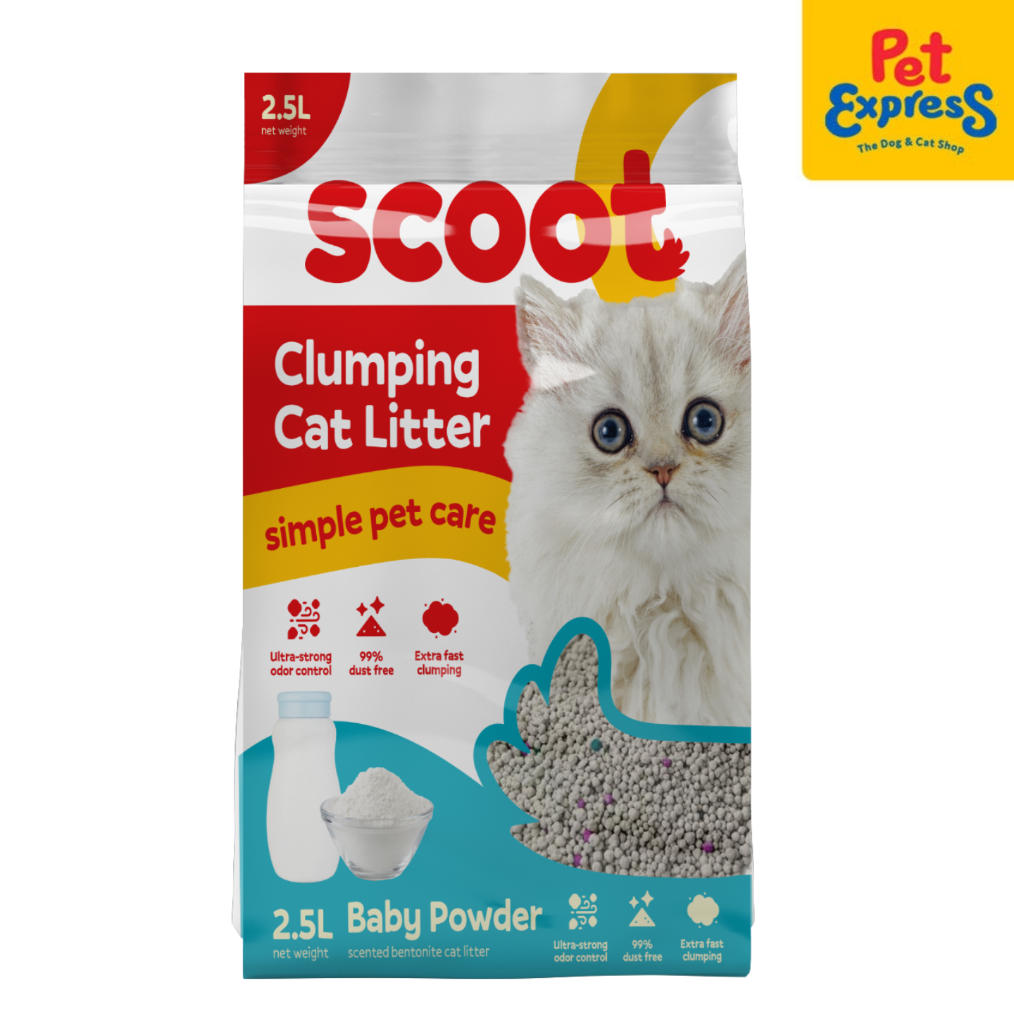 Scoot Clumping Baby Powder Cat Litter 2.5L – Pet Express