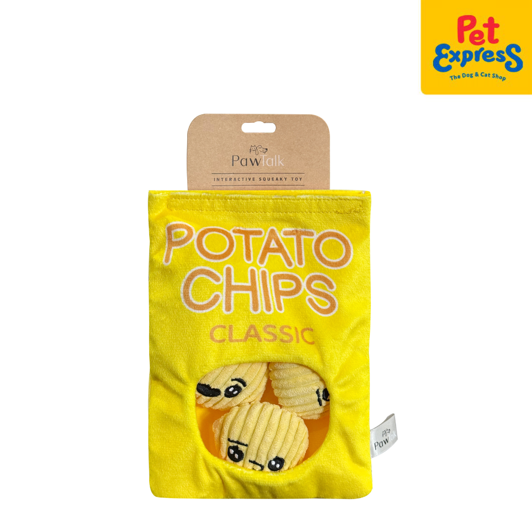 PawTalk Squeaky Potato Chips Dog Toy – Pet Express