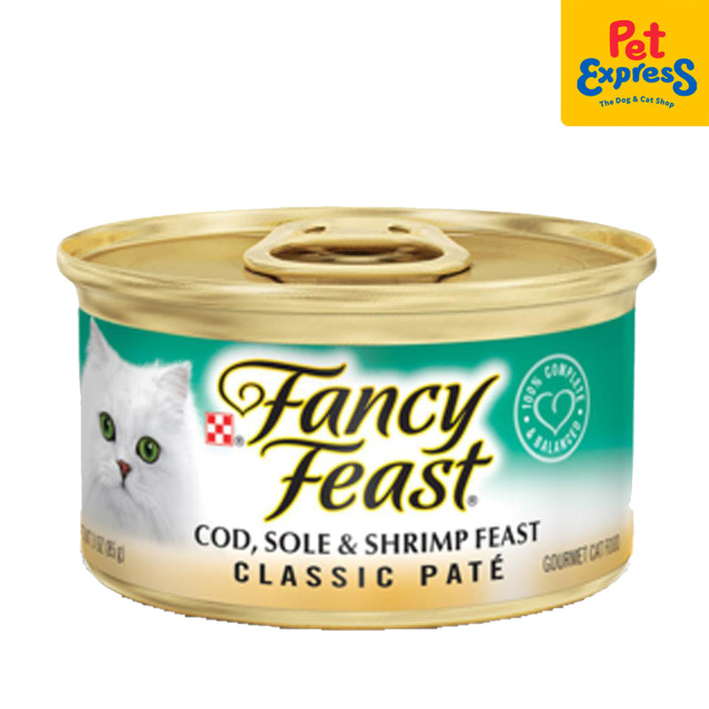 Fancy Feast Classic Cod Sole and Shrimp Wet Cat Food 85g (Single) – Pet ...