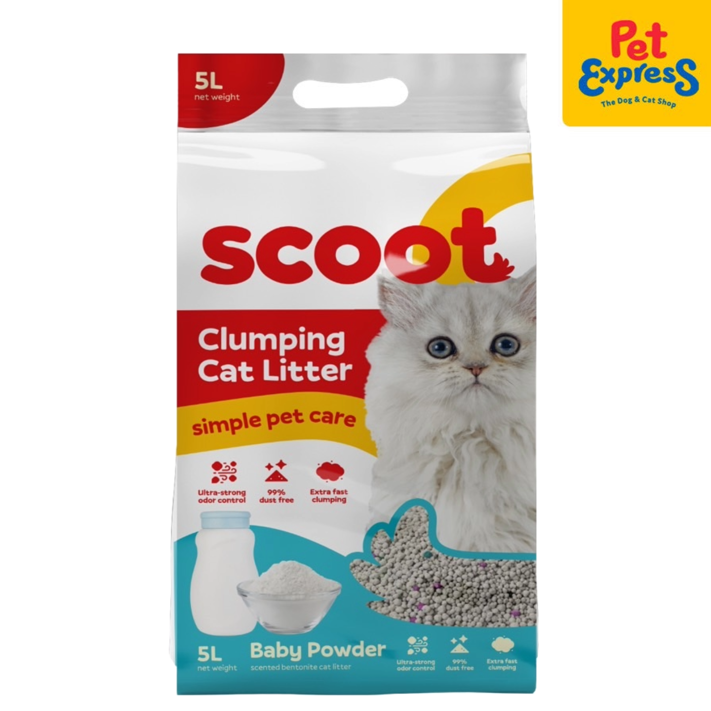 Scoot Clumping Baby Powder Cat Litter 5L – Pet Express
