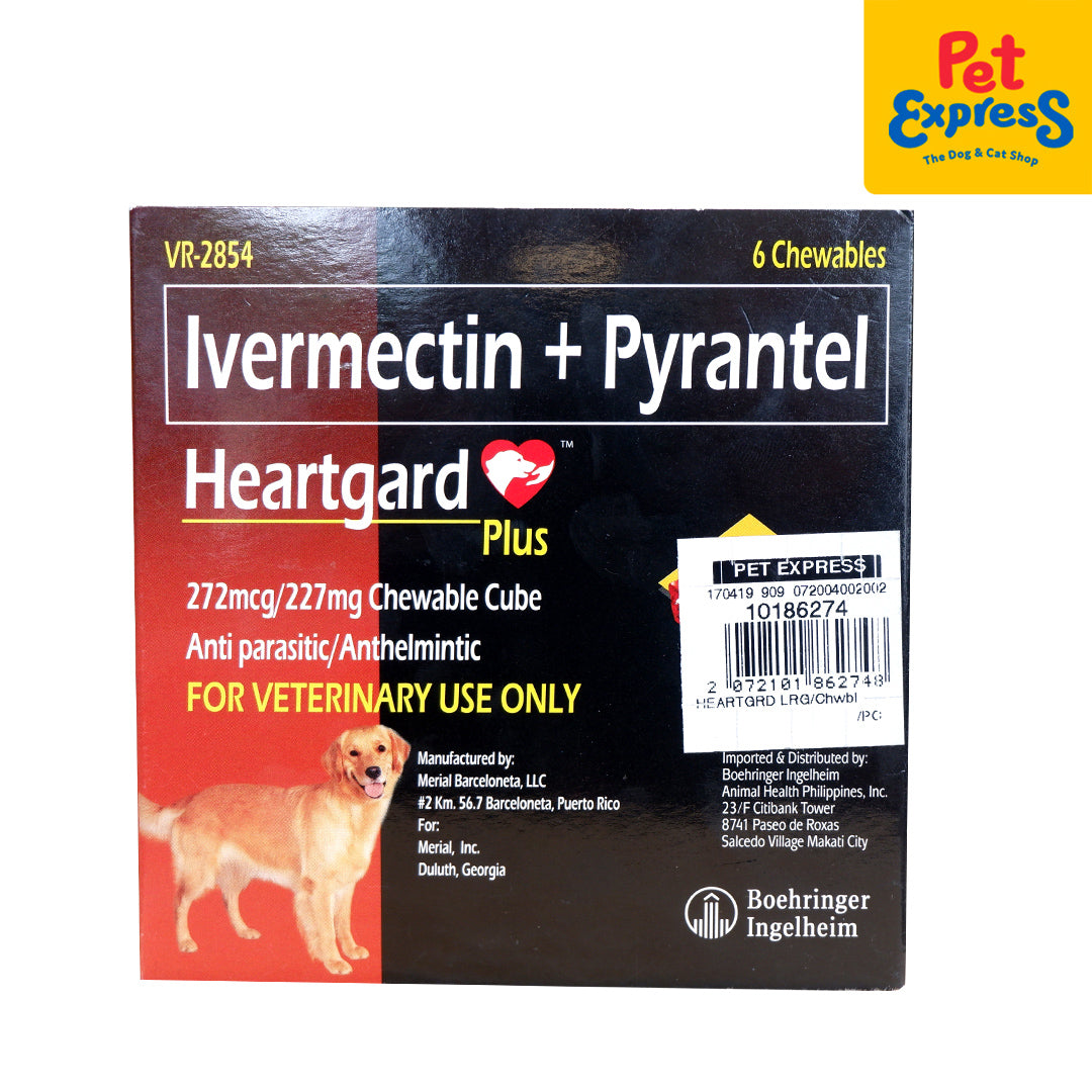 Heartgard Chewables for Large Breed Dogs (6 Chewable tablet /box) | Pet ...
