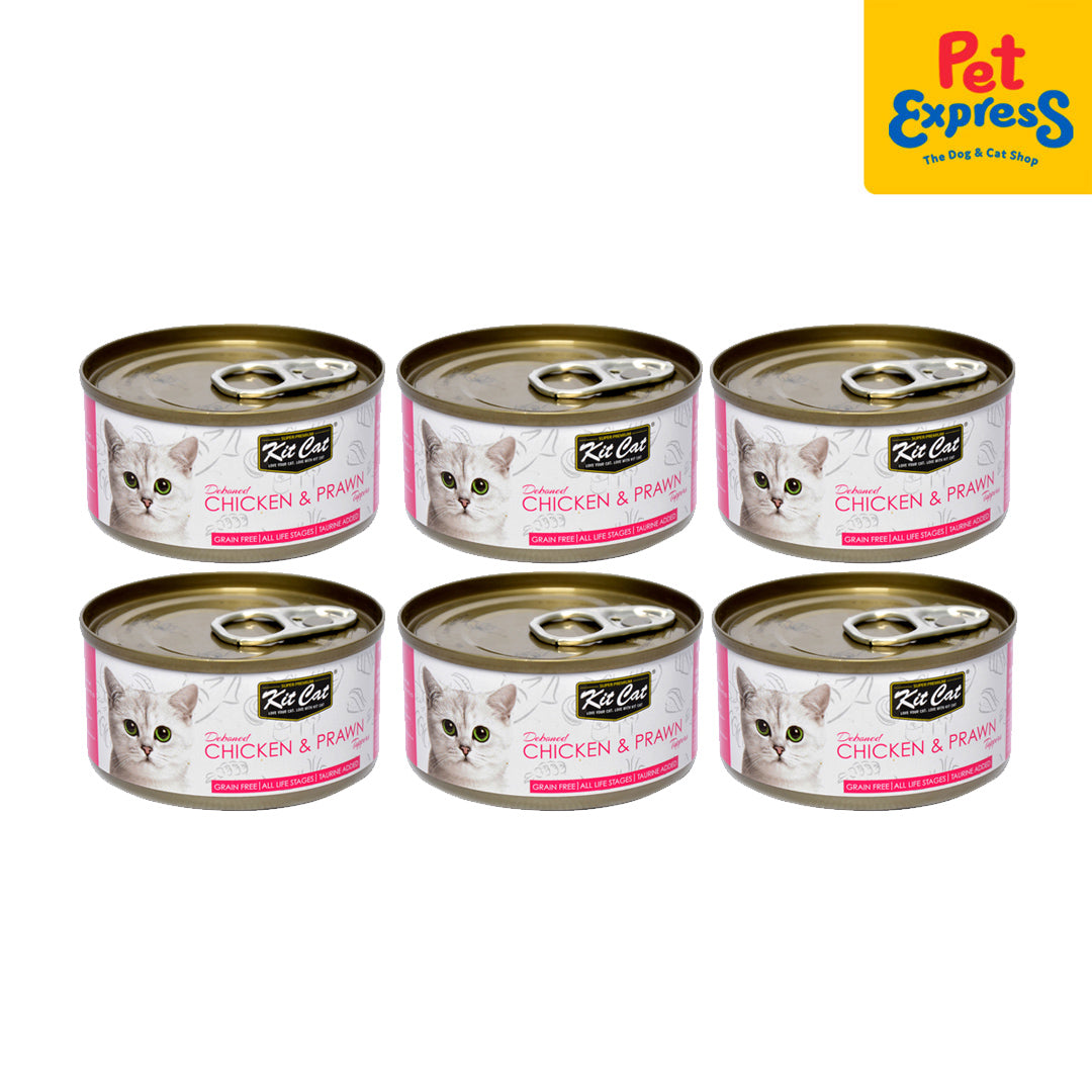 Kit Cat Deboned Chicken & Prawn 80g (6 cans) | Pet Express