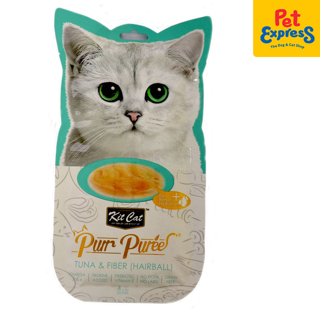 Kit Cat Purr Purees Tuna & Fiber 4x15g (2 packs) | Pet Express