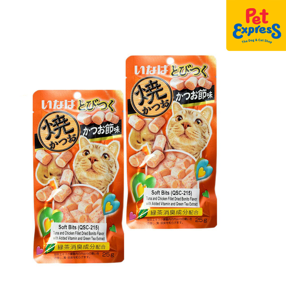 Inaba Soft Bits Tuna & Chicken Fillet Bonito 25g Cat Treats (2 packs ...