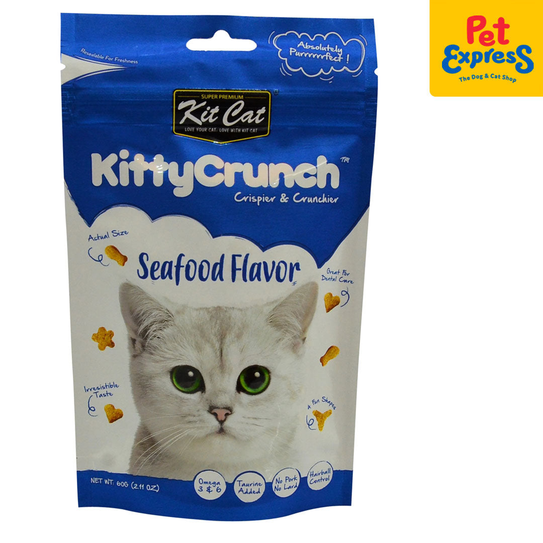 Kit Cat Kitty Crunch Seafood Cat Treats 60g | Pet Express