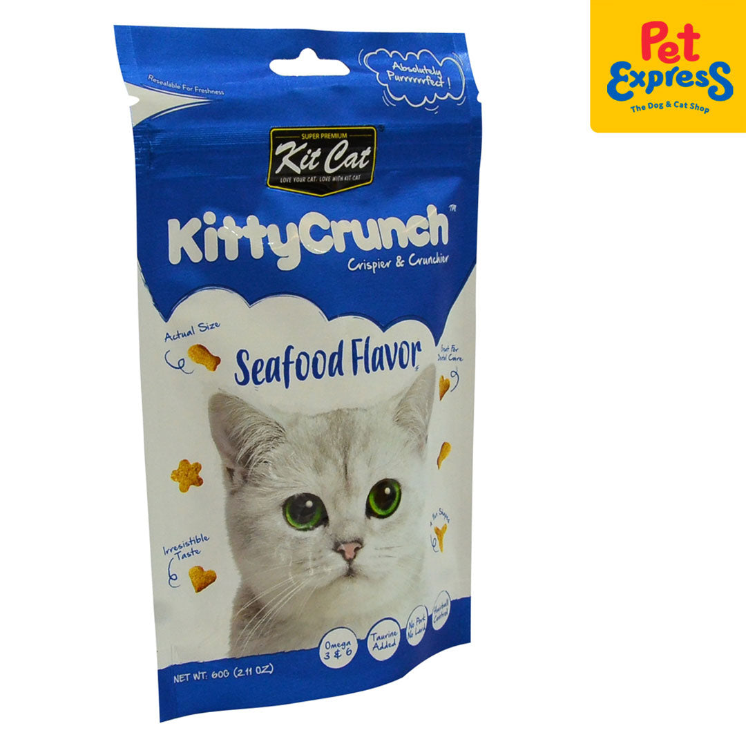 Kit Cat Kitty Crunch Seafood Cat Treats 60g | Pet Express