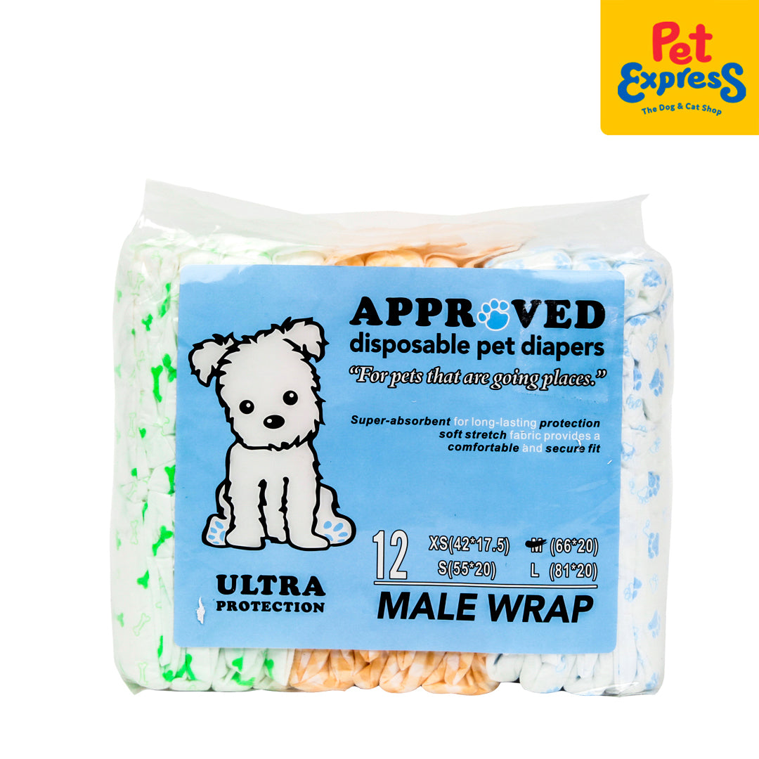 Approved Male Wrap Pet Diaper 12s Medium – Pet Express