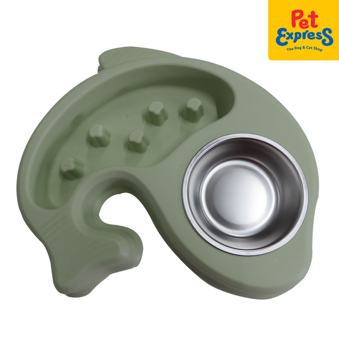 Approved Dog Bowl Fish Shape Green 4134 | Pet Express