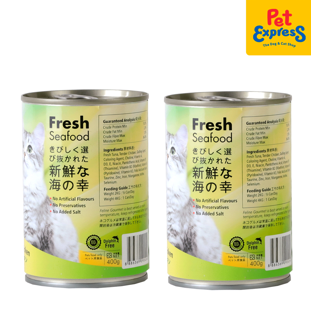 Feline Gourmet Fresh Tuna and Tender Chicken Wet Cat Food 400g (2 cans ...