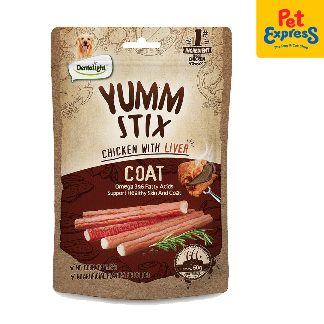 Dentalight Yumm Stix Coat Chicken with Liver Dog Treats 50g